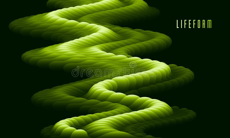 3D Fluid Bio Life Form Gradient Color Vector Abstract Background ...