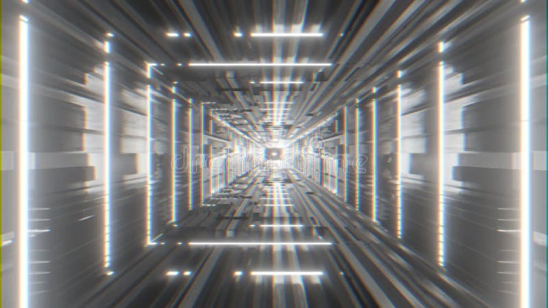 3d Fly through Geometry Tunnel with Black and White 3d Objects Stock ...