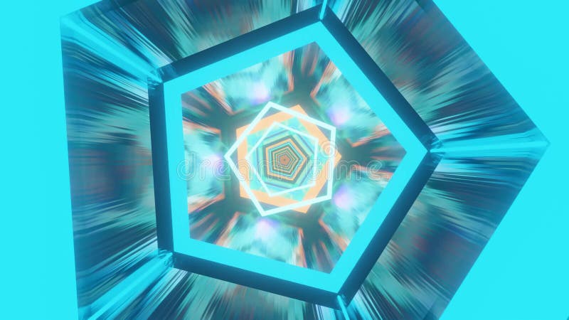 3d Fly through Geometry Tunnel with Neon Glow 3d Objects, Sci Fi Glow ...