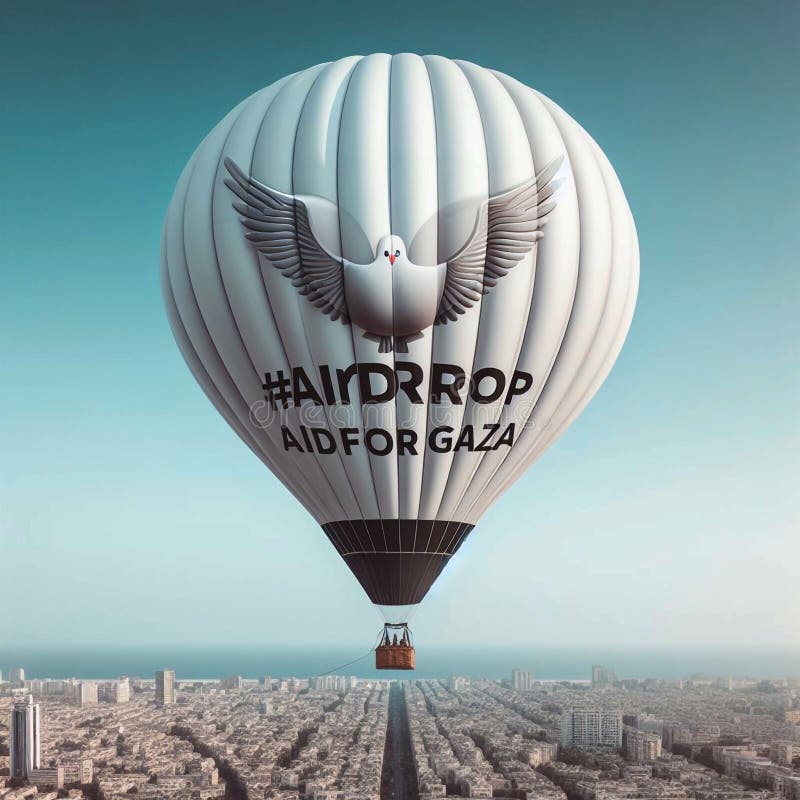 3d Flying Bird Airdrop Aid Render Stock Illustration - Illustration of ...