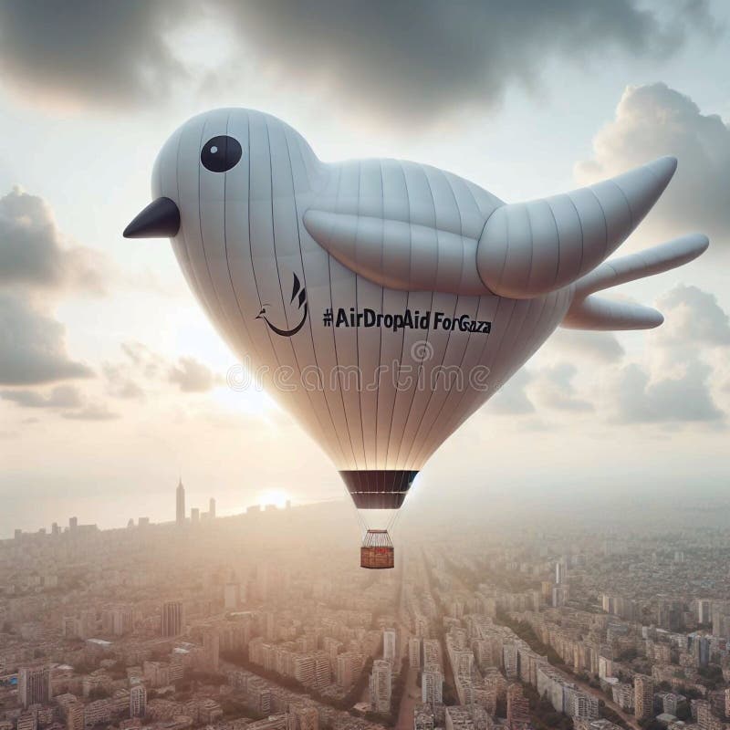 3d Flying Bird Airdrop Aid Render Stock Illustration - Illustration of ...