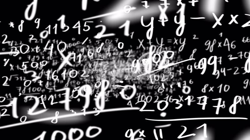 3D Flying through Numbers and Figures on a Black Screen. Stock Video ...