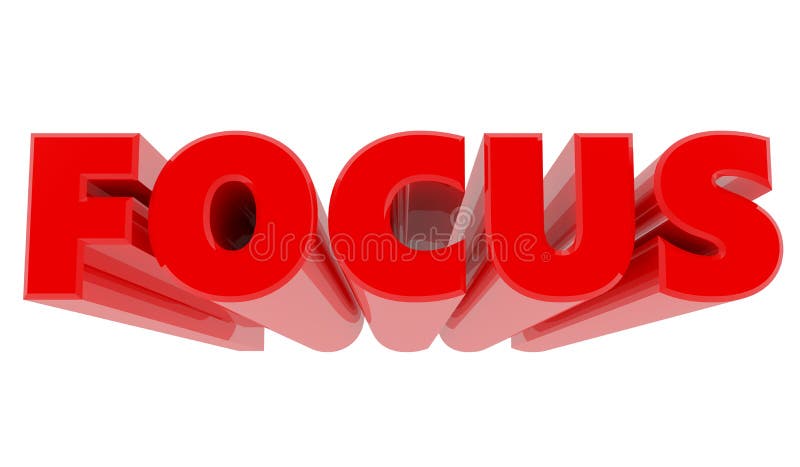 3D FOCUS Word Isolated on White Background Stock Illustration ...