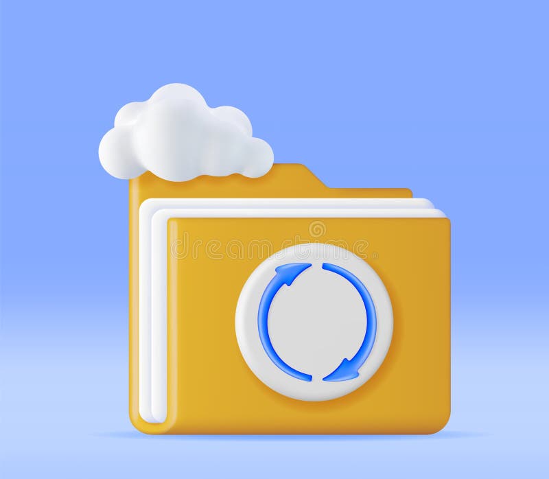 3D Folder in Clouds with File Sync Icon Stock Vector - Illustration of ... 3D Folder in Clouds with File Sync Icon Stock Vector - Illustration of ...