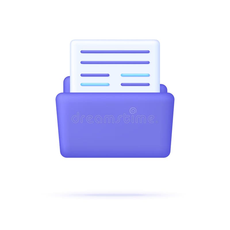 3D Folder with Files, Paper Icon. Data Files Security. Protection of ... 3D Folder with Files, Paper Icon. Data Files Security. Protection of ...