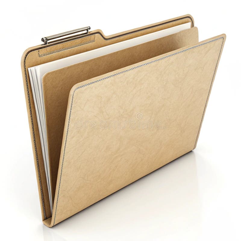 3D Folder Front Isolated on Transparent Background Stock Illustration ...