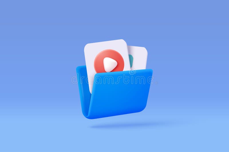 3d Folder and Paper for Management Multimedia File, Document Efficient ...