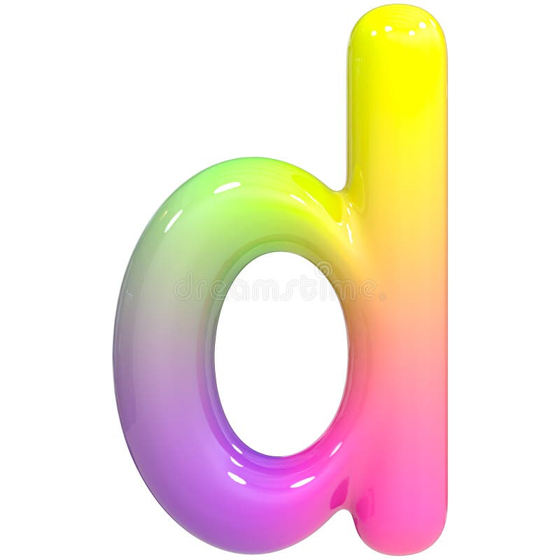 D Font Gradient 3D with White Background Stock Illustration ...