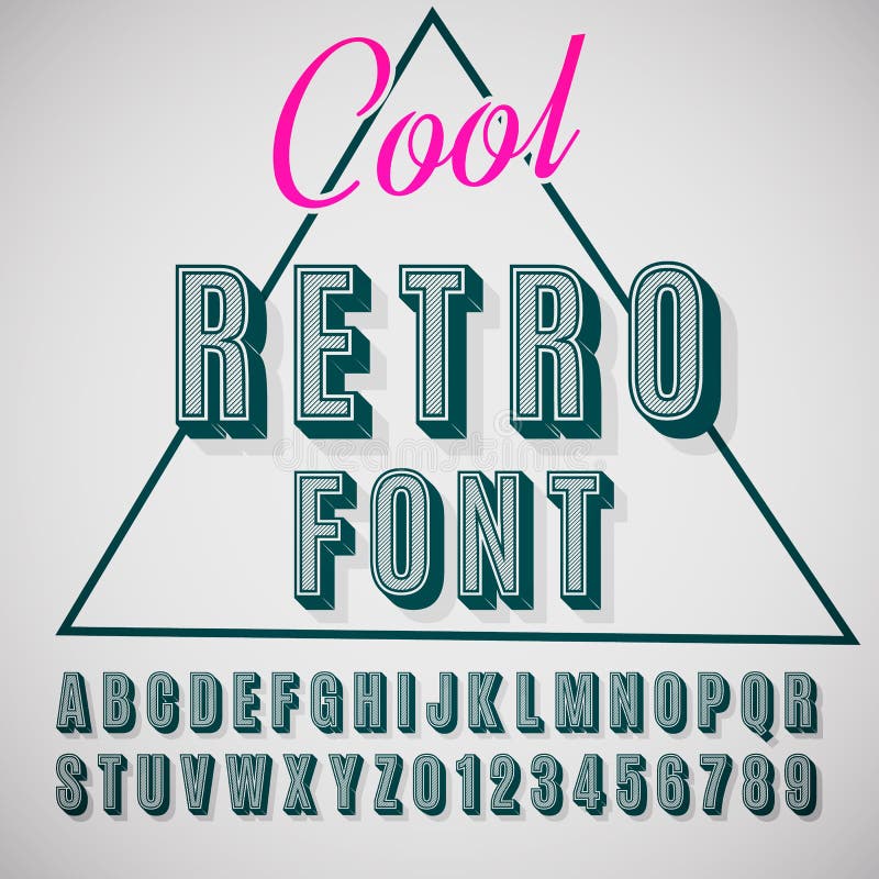 3d Retro Type Font, Vintage Typography Stock Vector - Illustration of ...