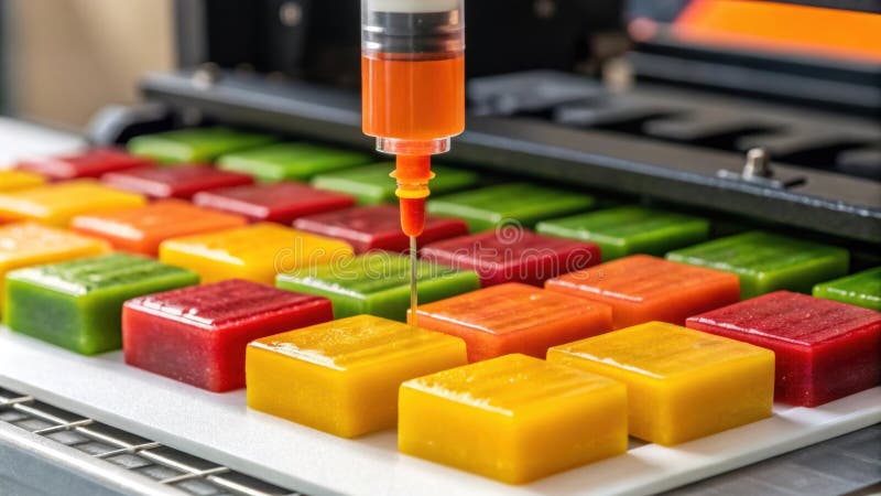 3d Food Printer Creating Colorful Fruit Snacks in Modern Kitchen Stock ...