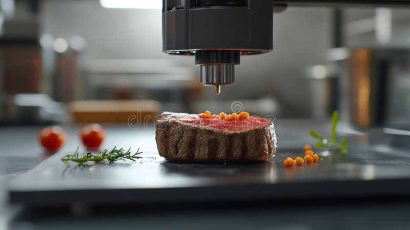 A 3D Food Printer Skillfully Crafts a Plant-based Steak, Showcasing ...