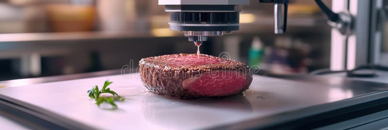 A 3D Food Printer Skillfully Produces a Plant-based Steak, Showcasing ...