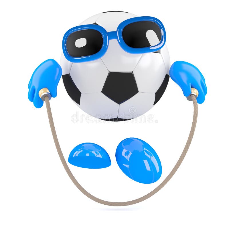 3d Football Dude Skips To Keep in Shape Stock Illustration ...