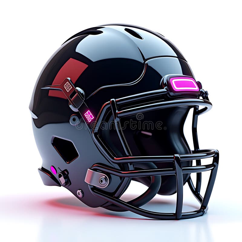 3D Football Helmet with Glossy Finish Stock Illustration - Illustration ...