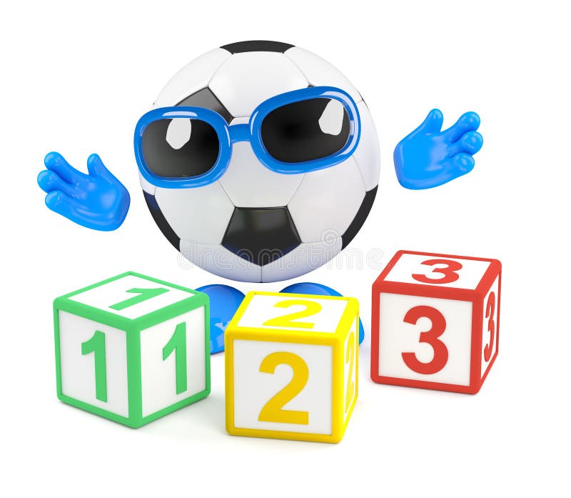 3d Football teaches math stock illustration. Illustration of soccer ...