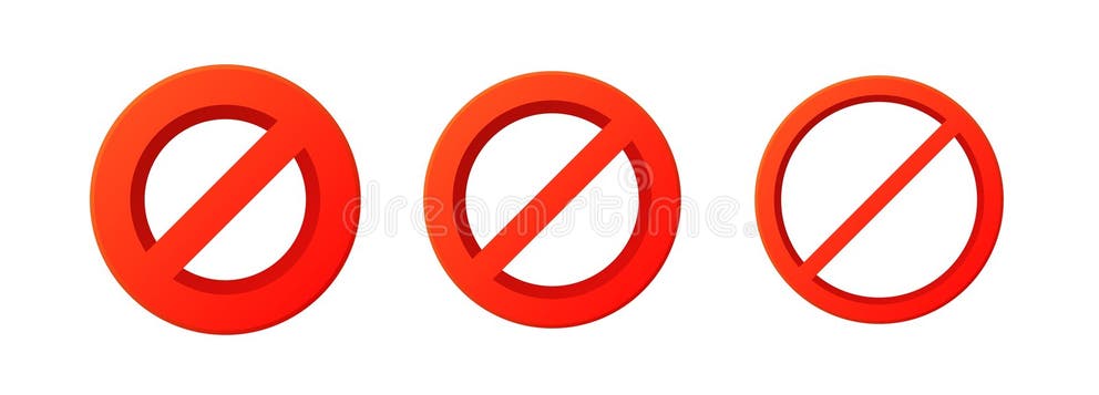 3d Forbidden Prohibit Sign. Red Ban Restriction Circle Stock Vector ...