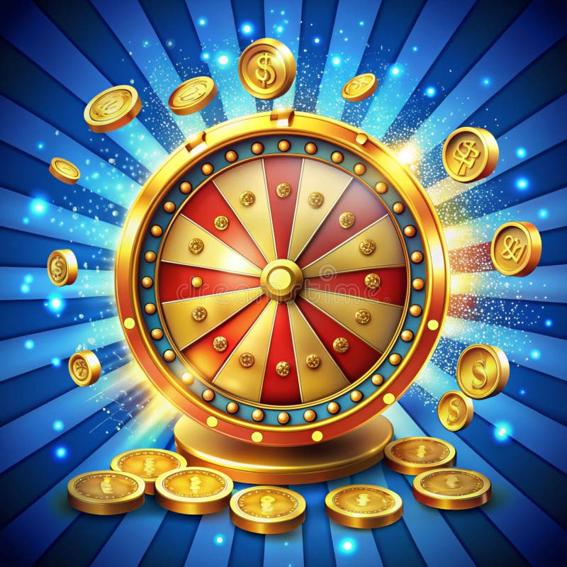 3d Fortune Wheel with Golden Flying Stock Illustration - Illustration ...