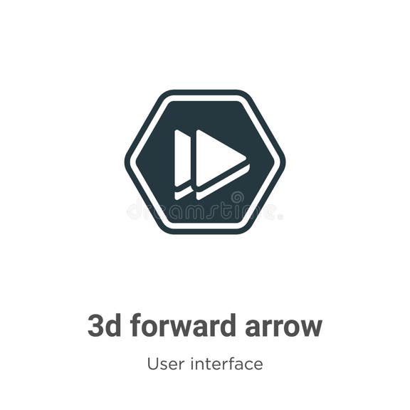 3d Forward Arrow Vector Icon on White Background. Flat Vector 3d ...