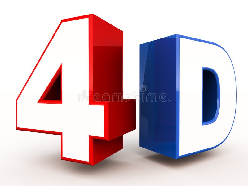 Golden 4D Symbol Isolated on White Stock Illustration - Illustration of ...