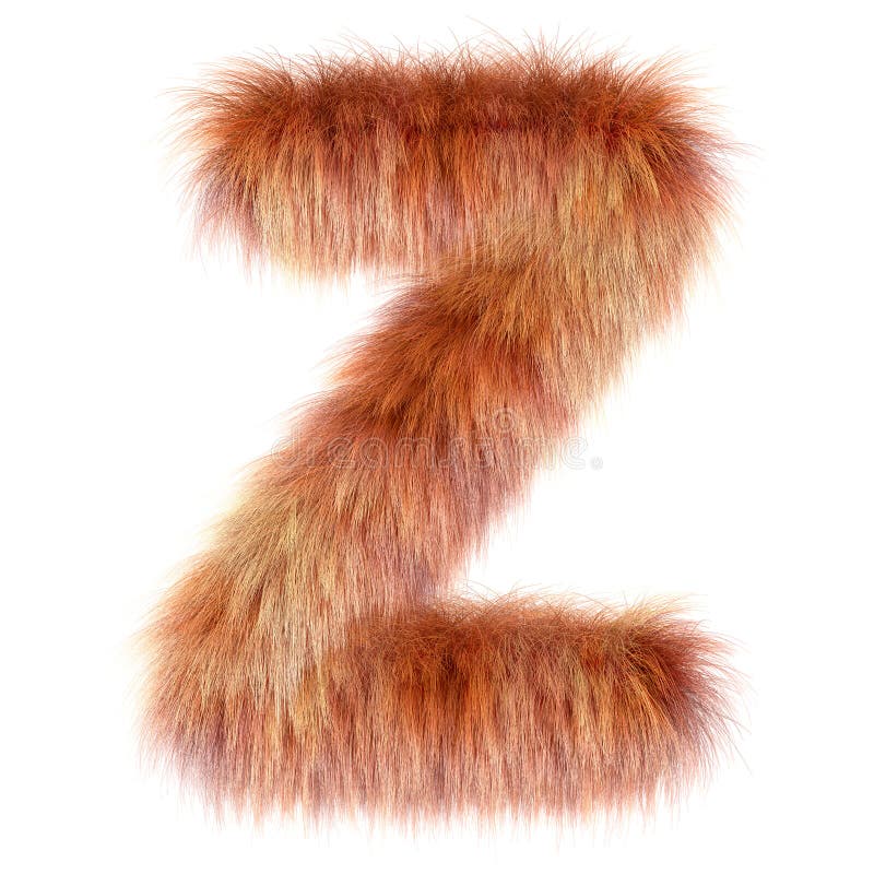3d Fox Cartoon Funny Creative Fur Letter Z Stock Image - Image of hair ...