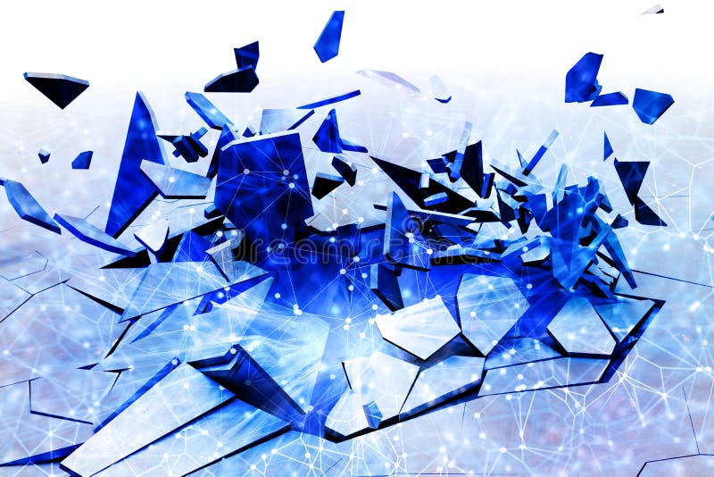 3D Fractal Cracked Background with Low Poly Design Stock Illustration ...