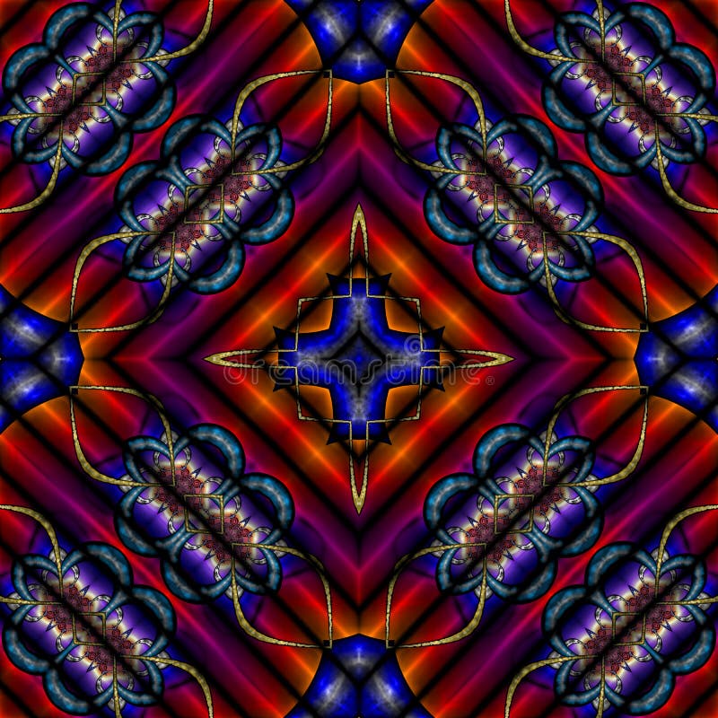 3d fractal square pattern stock illustration. Illustration of flower ...