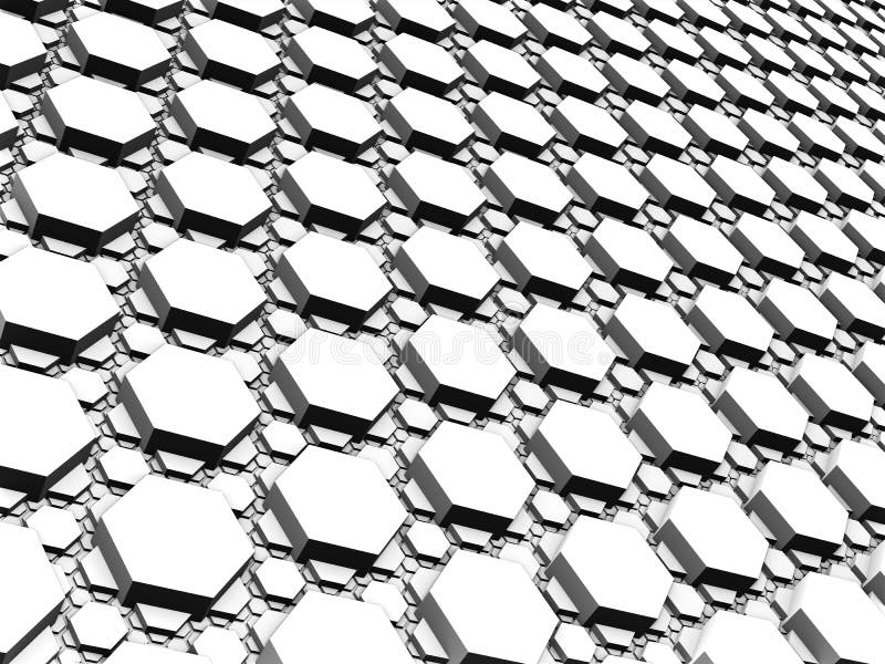 3D Fractal - Surface Made of Regular Small and Big Hexagons Stock ...