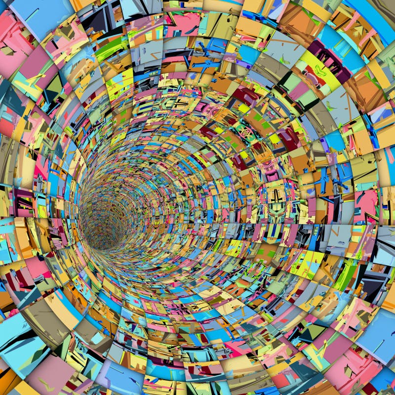 3d Fragment Techno Tile Tunnel Pipe in Multiple Color Stock ...