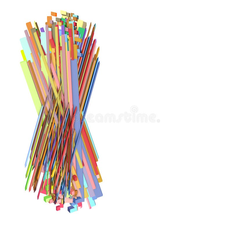3d Fragmented Multiple Color Abstract X Shape Stock Illustration ...