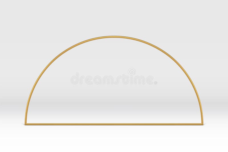 3d Frame Golden Curved Arch Foundation Decor Element Minimalist ...