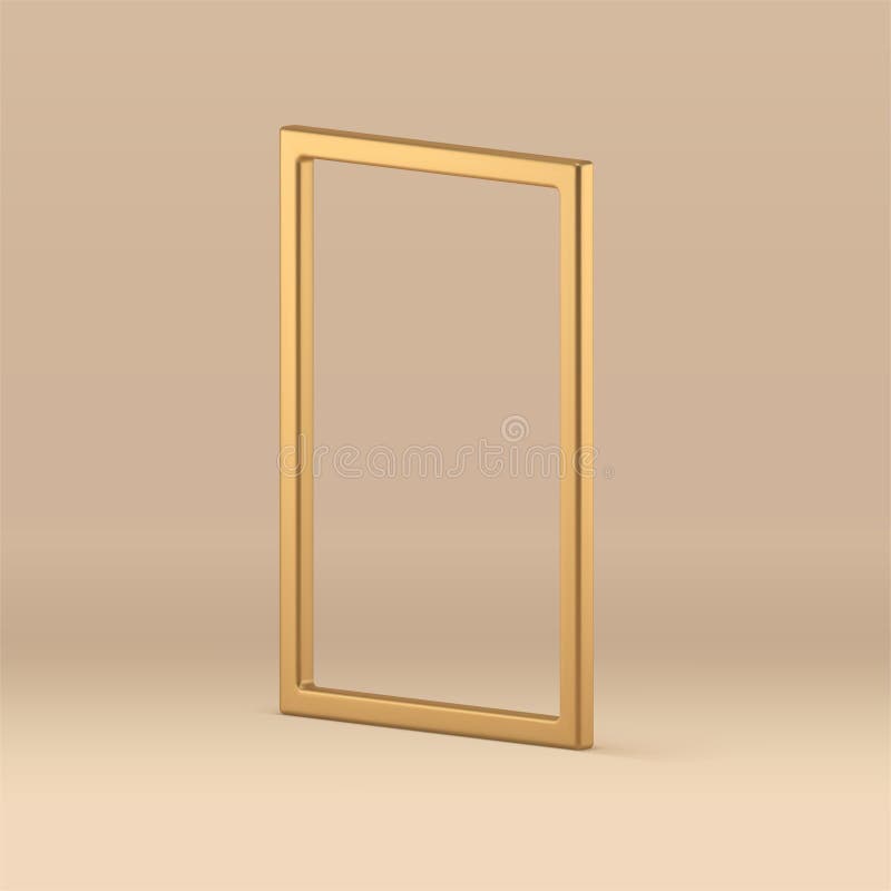 3d Frame Golden Isometric Decorative Element Exhibition Stand Showcase ...