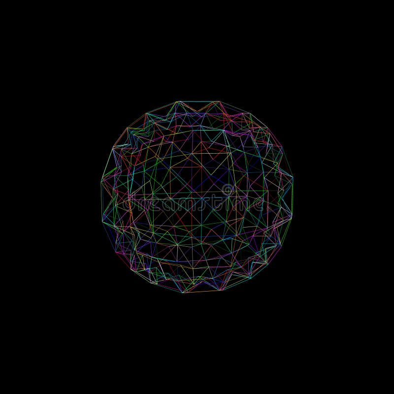 3d Framework Sphere from Lines. Technology Style. Vector Outline Stock ...
