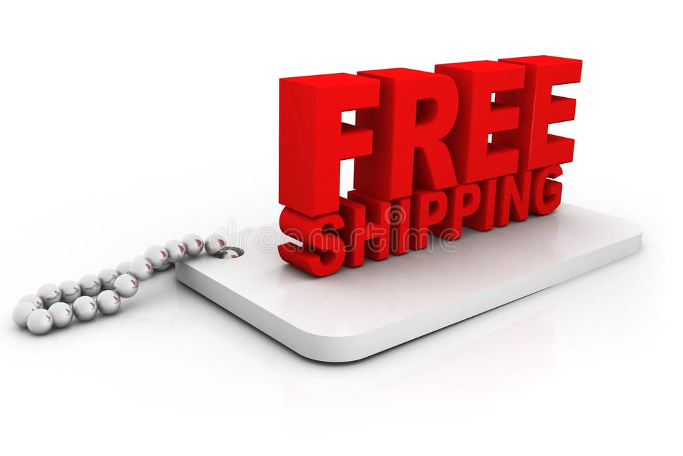 3D Free Shipping text stock illustration. Illustration of cargo - 44454923