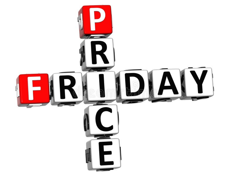 3D Friday Price Crossword stock illustration. Illustration of learn ...