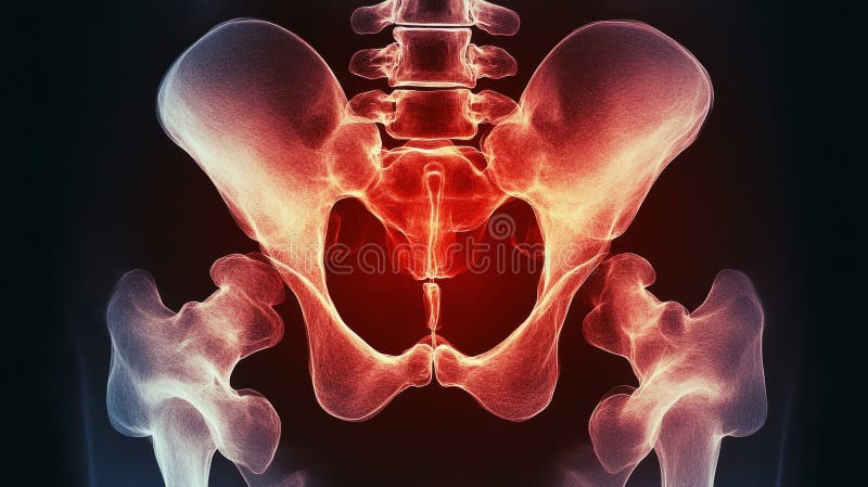 A 3D Front-facing Representation of the Human Hip Joint, Showing ...
