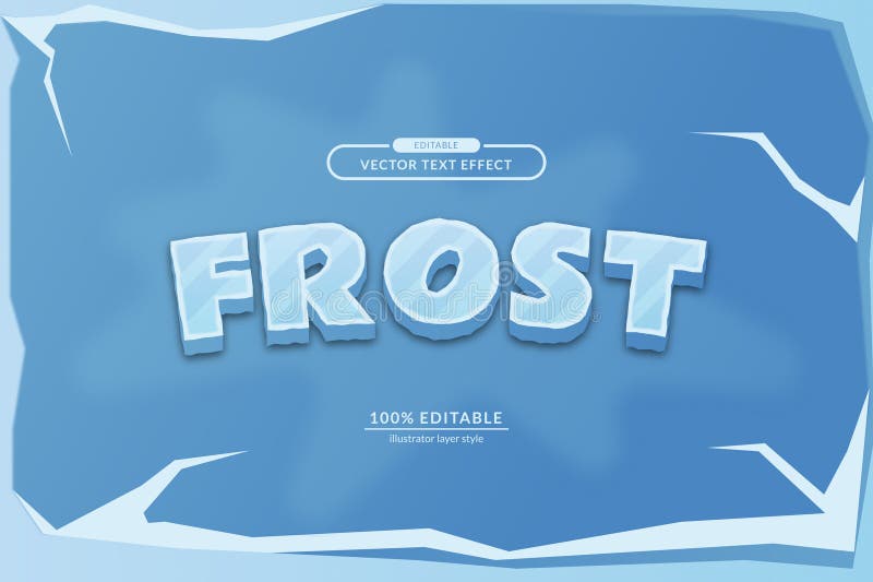 3D Frost Frozen Ice Editable Text Effect. Eps Vector File Stock Vector ...