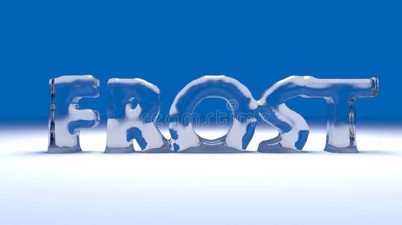 3D frost text stock illustration. Illustration of macro - 65629779