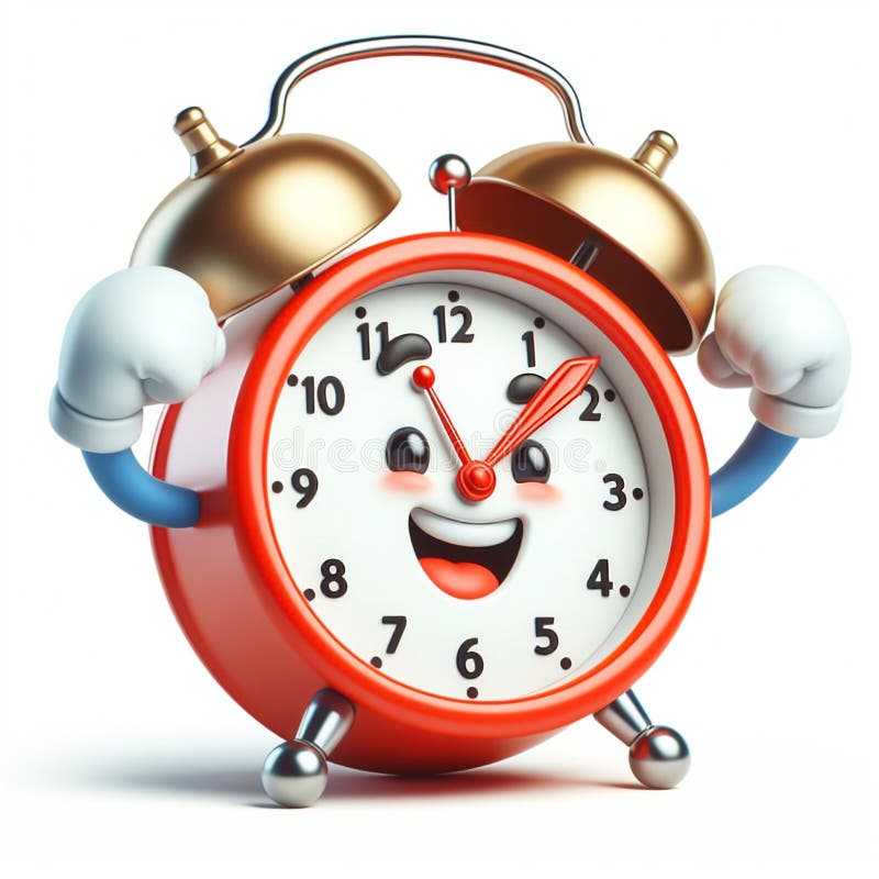 3D Funny Alarm Clock Cartoon for Children Illustrations. AI Generated ...