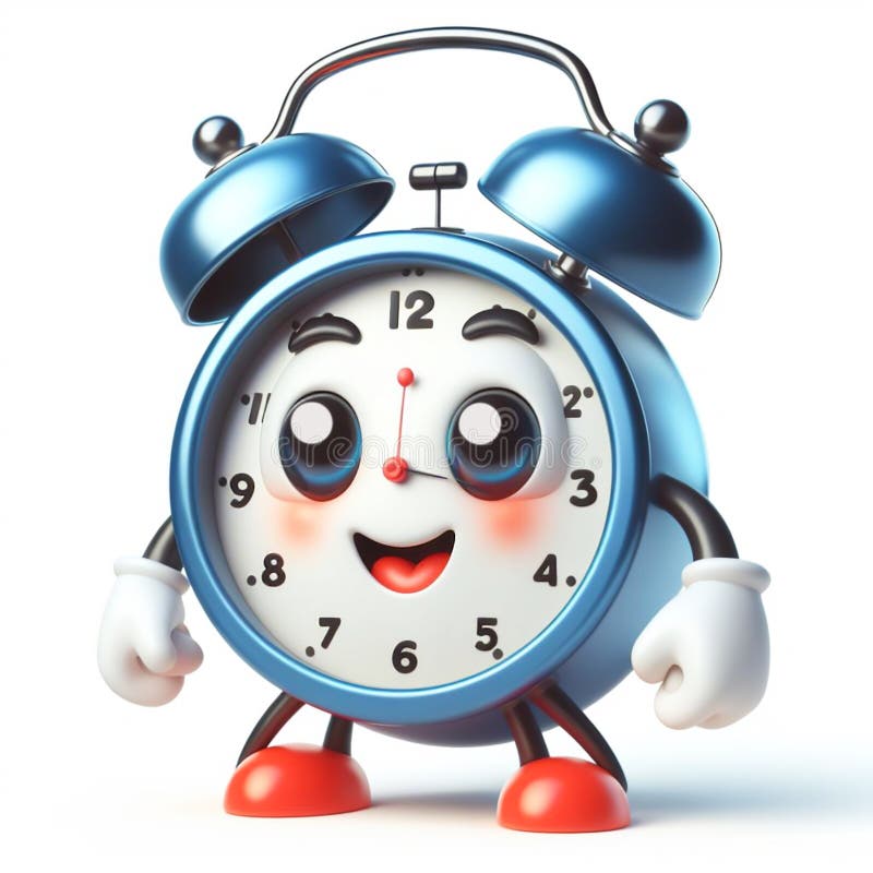 3D Funny Alarm Clock Cartoon for Children Illustrations. AI Generated ...
