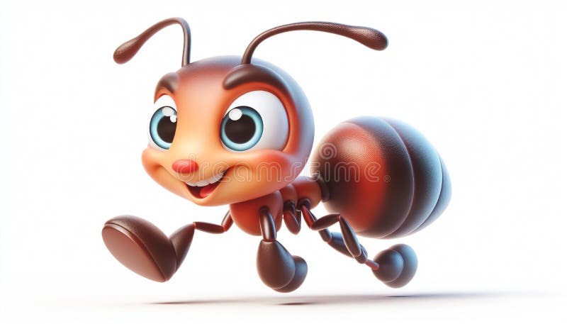 3D Funny Ant Cartoon Illustration Stock Illustration - Illustration of ...