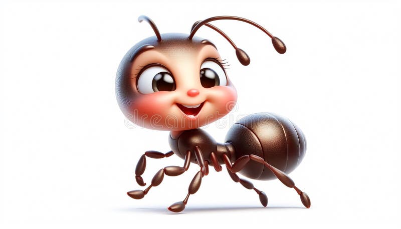 3D Funny Ant Cartoon Illustration Stock Illustration - Illustration of ...