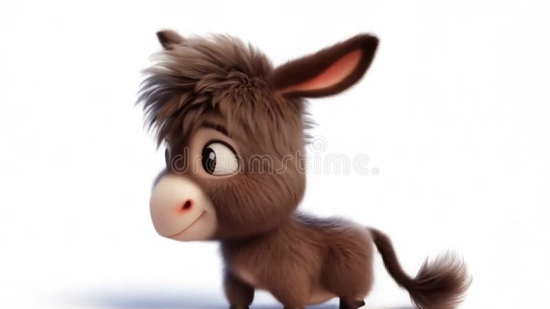 3D Funny Baby Donkey Cartoon Animation Stock Video - Video of farm ...