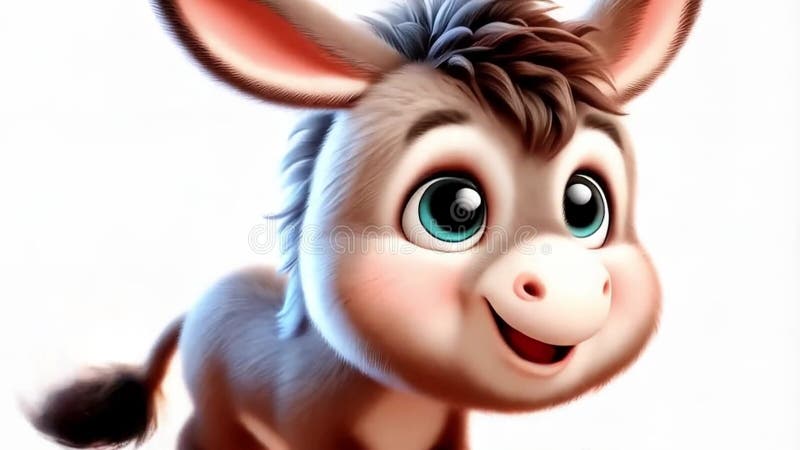 3D Funny Baby Donkey Cartoon Animation Stock Video - Video of running ...
