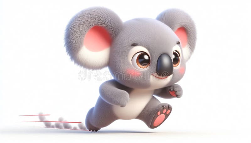 3D Funny Baby Koala Cartoon Illustration Stock Illustration ...