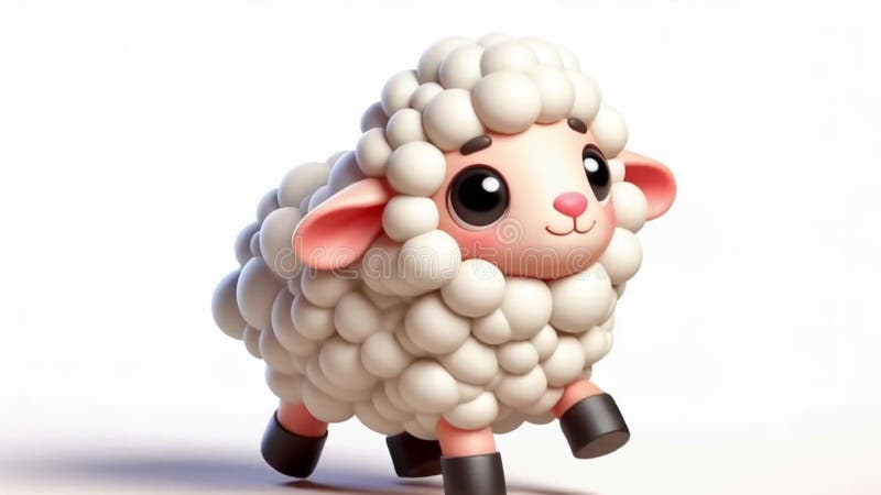 3D Funny Baby Sheep Cartoon Animation Stock Footage - Video of ...