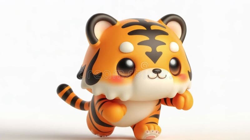 3D Funny Baby Tiger Cartoon Animation Stock Footage - Video of tiger ...
