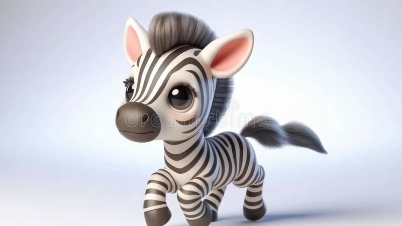 3D Funny Baby Zebra Cartoon Animation Stock Video - Video of cheerful ...