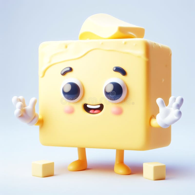 3D Funny Butter Cartoon. AI Generated Stock Illustration - Illustration ...