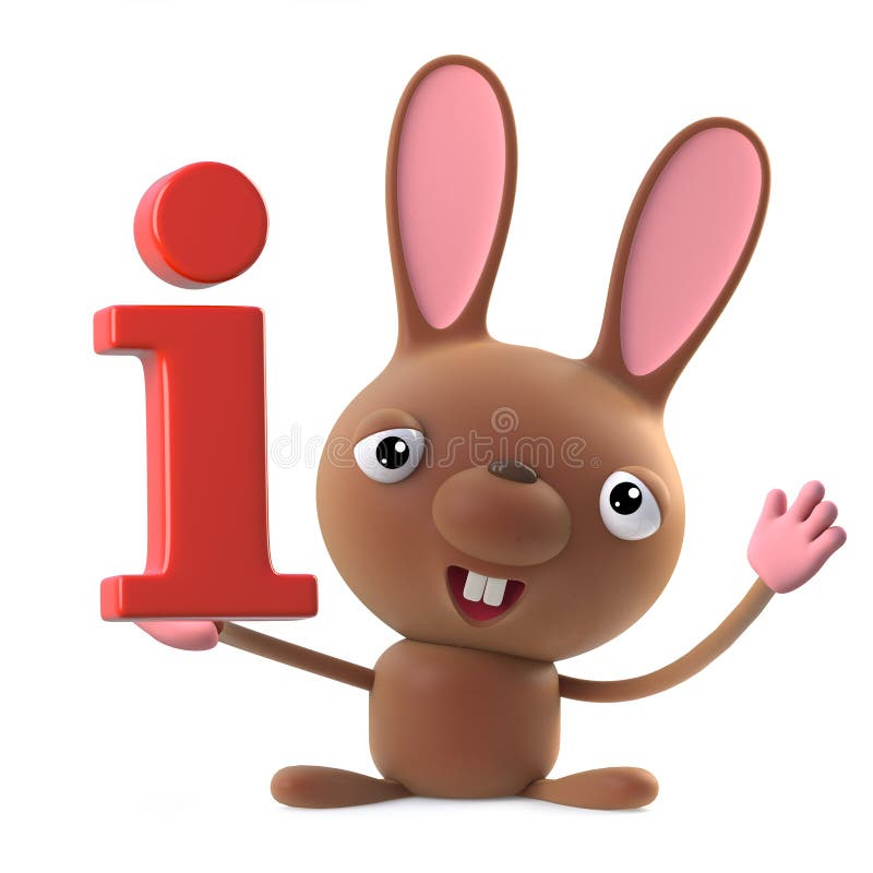 3d Funny Cartoon Easter Bunny Rabbit Character Has Information Stock ...