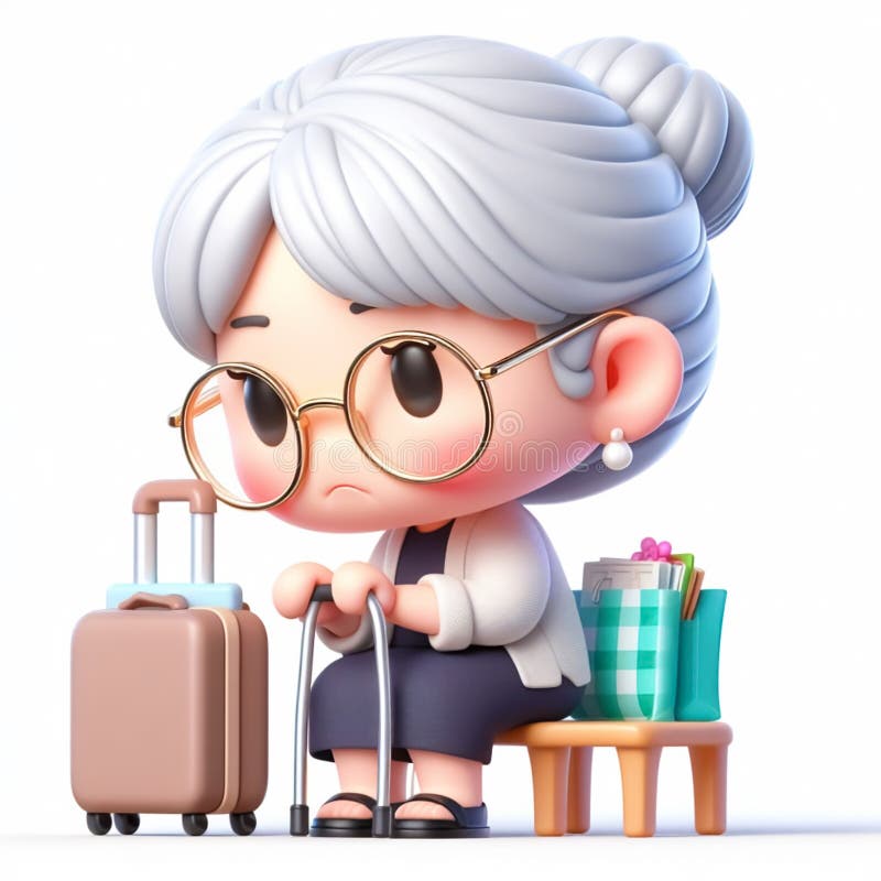3D Funny Cartoon Elderly Woman. AI Generated Stock Illustration ...